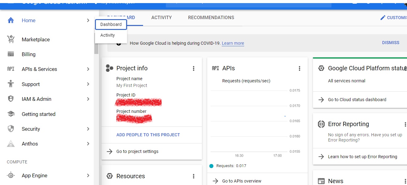 First look to GCP console | OpenWriteup First look to GCP console | OpenWriteup